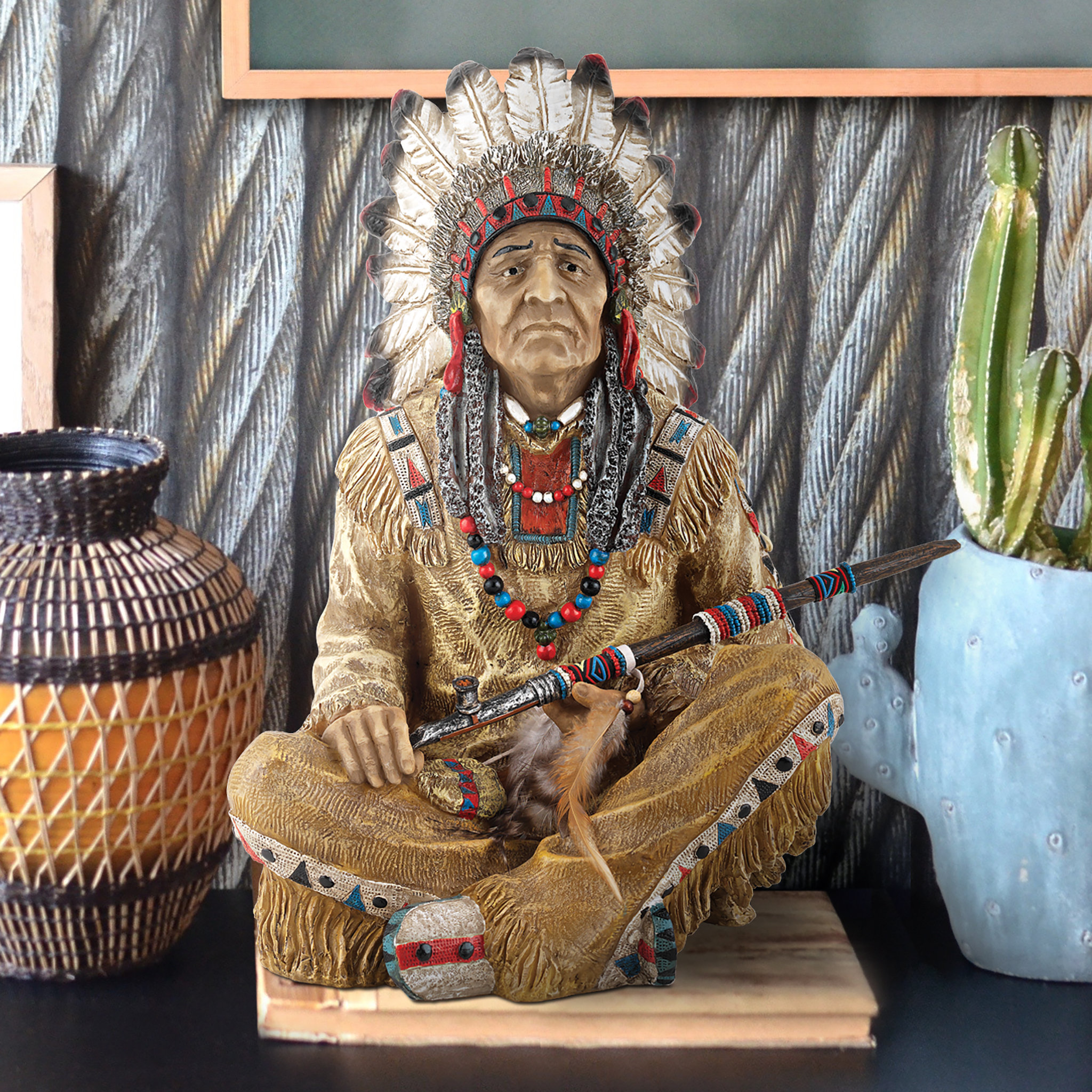 Design Toscano Noble Feathers Native American Figurine & Reviews | Wayfair