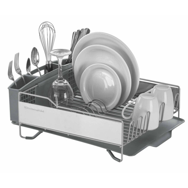 KitchenAid® Full Size Dish Rack, Light Grey & Reviews | Wayfair