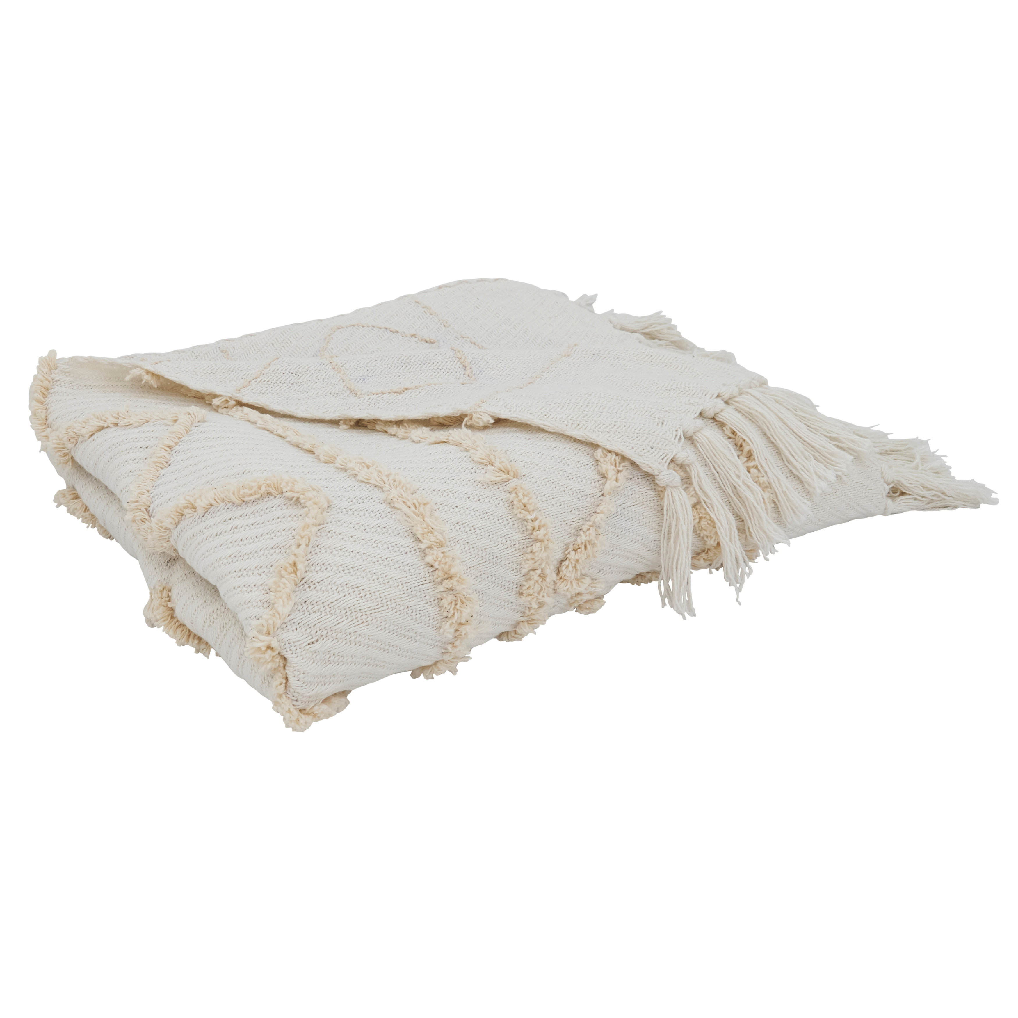 Saro Sevan Embellished 100% Cotton Throw | Wayfair