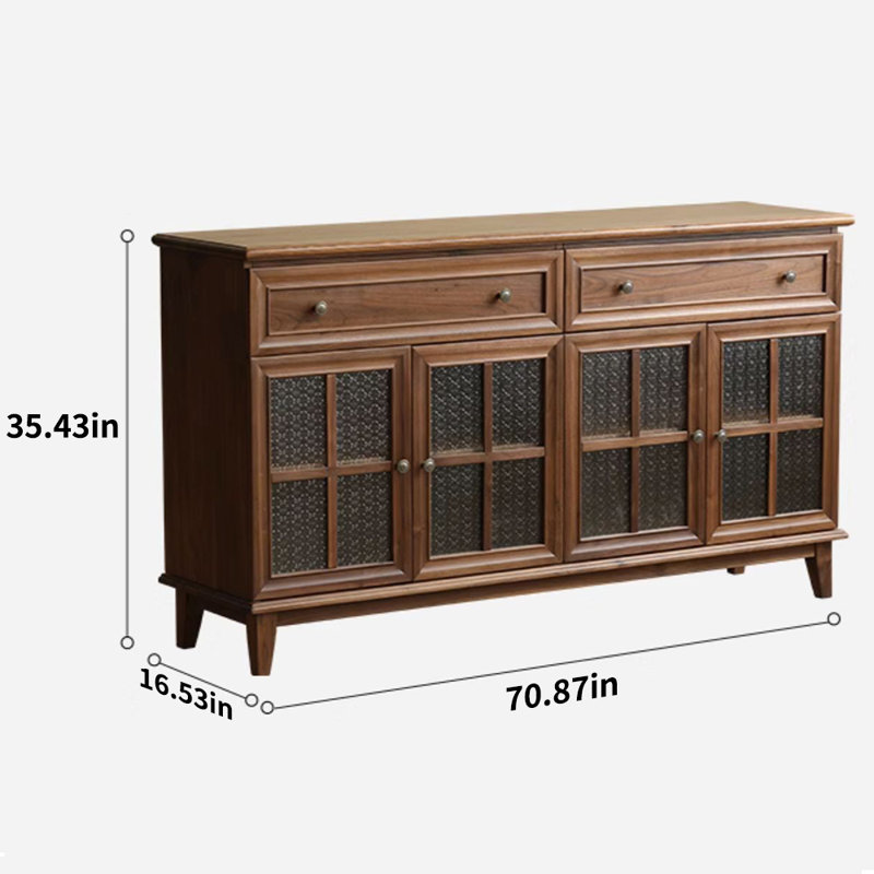 Dream cabinet Black Walnut All Solid Wood Simple Locker 70.87 Sideboard ...