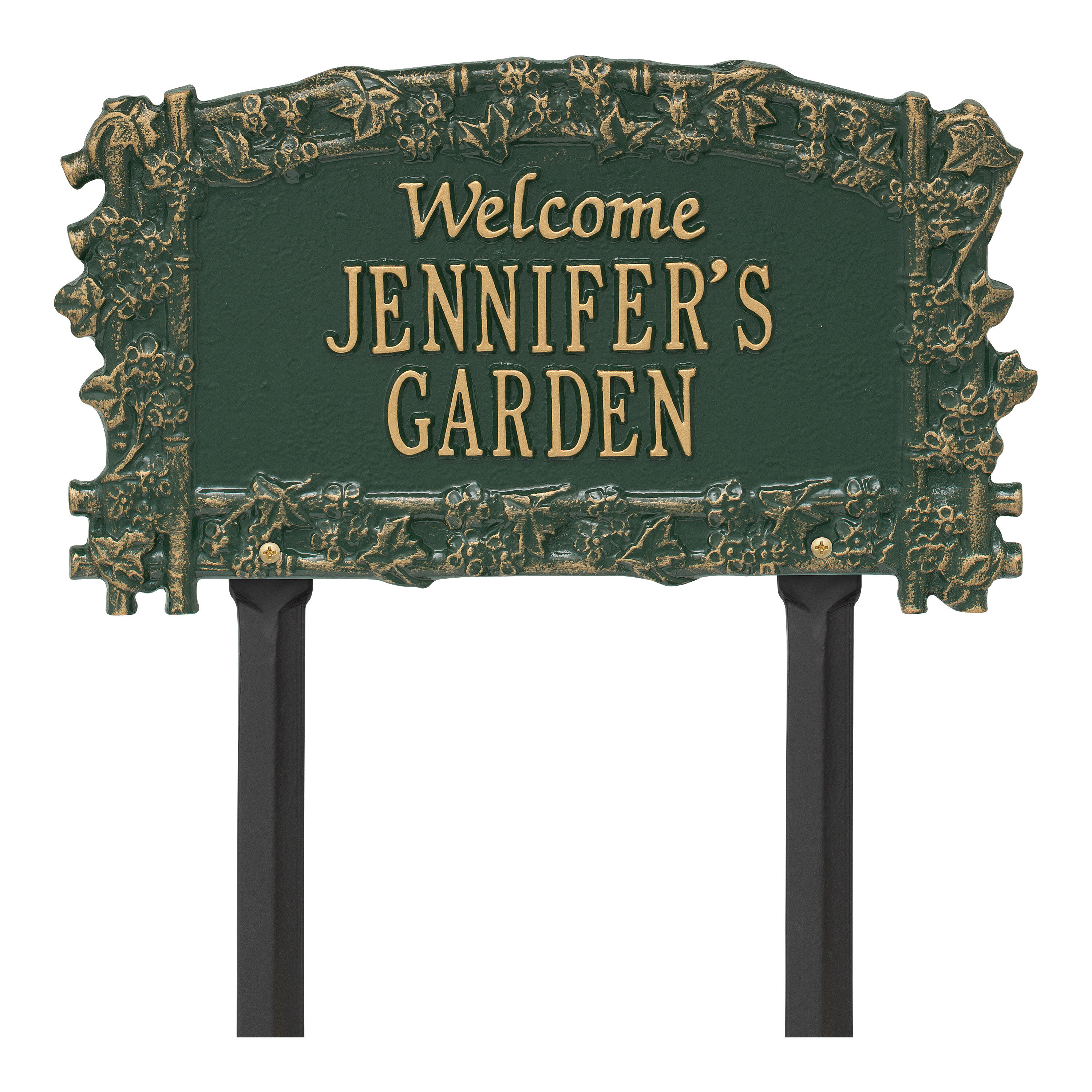 Whitehall Products Ivy Trellis Welcome Personalized Garden Sign ...