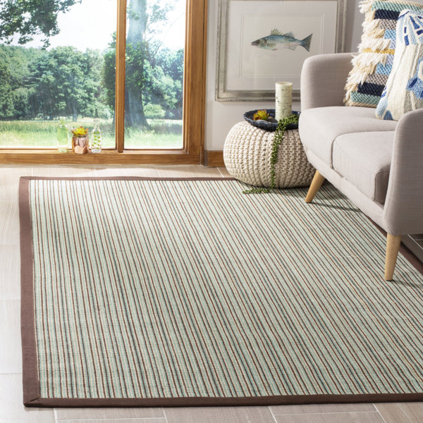 Bay Isle Home Penrock Striped Jute/Sisal Teal/Brown Area Rug - Wayfair ...