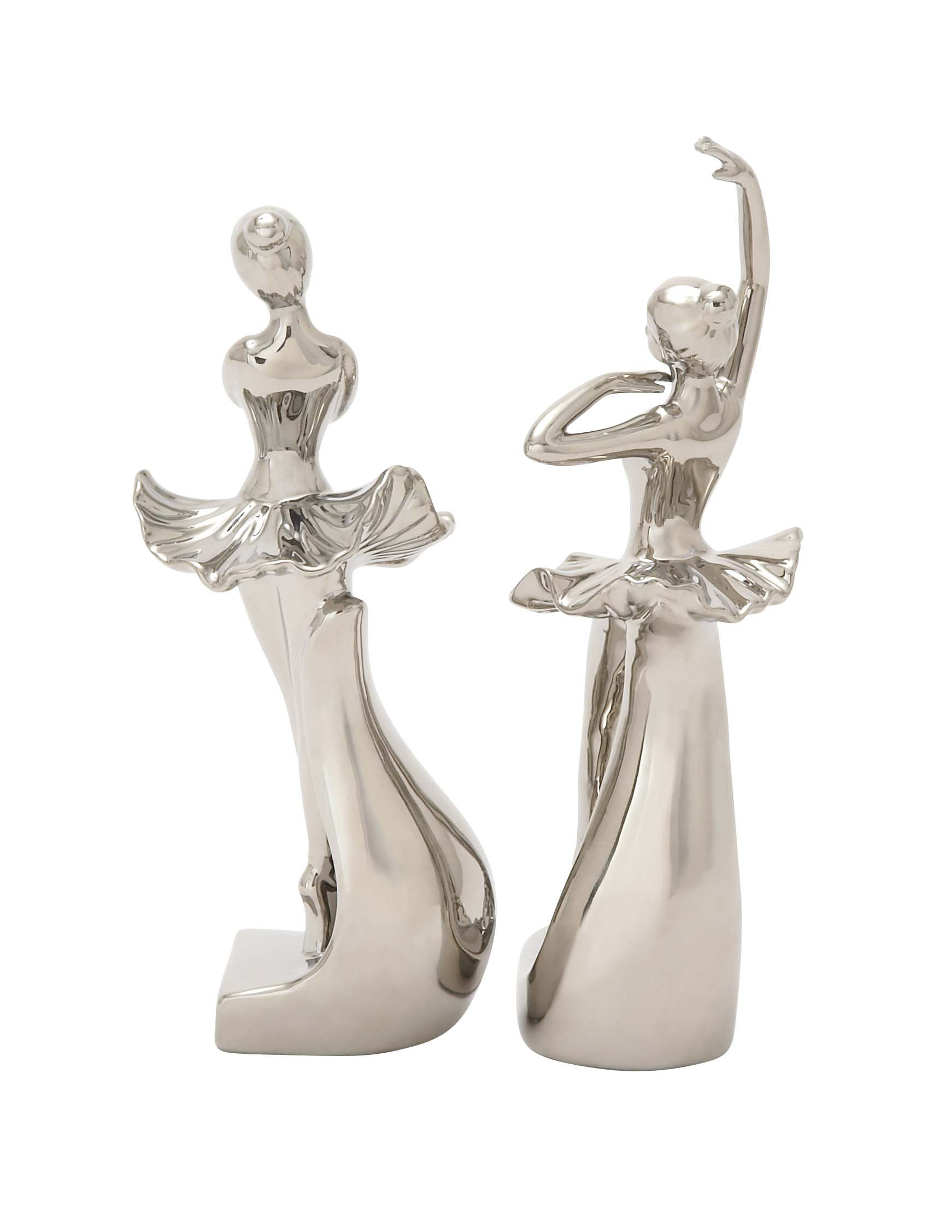 House of Hampton® Porcelain Ceramic Dancer Decorative Silver Sculpture ...
