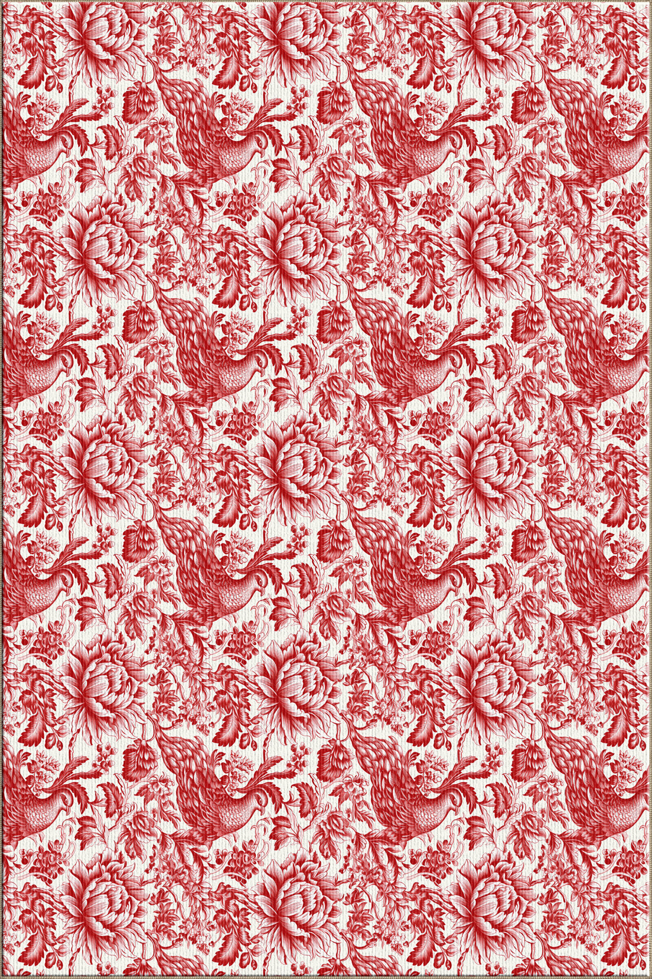 Lofy French Toile Area Rug with Non-Slip Backing | Wayfair