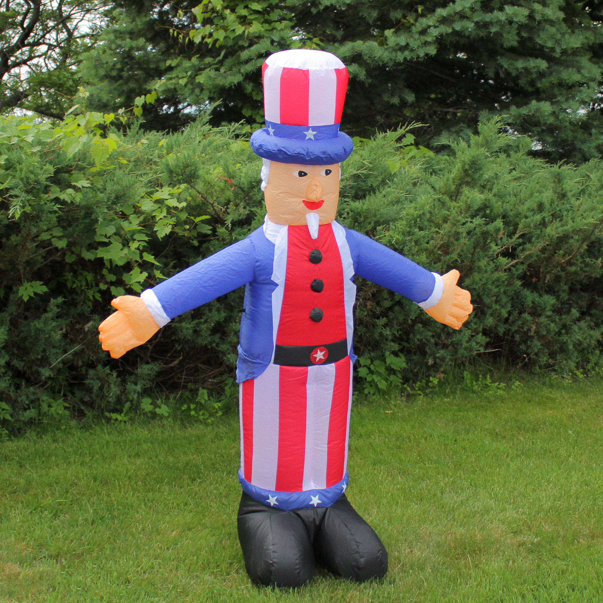 Northlight Inflatable White and Red Lighted Standing Uncle Sam Outdoor ...