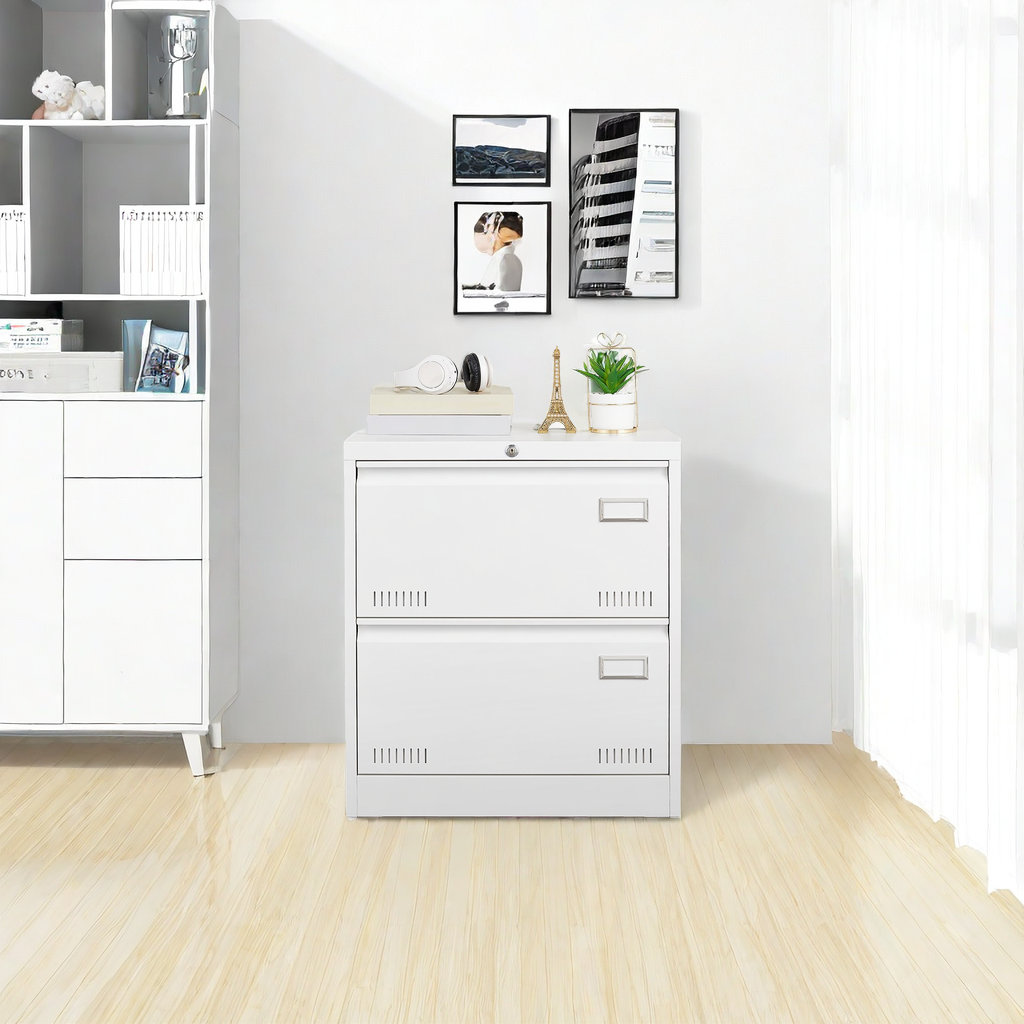 17 Stories Monyetta 2 -Drawer Lateral Filing Cabinet, Locking Metal File Cabinets Home Office ...