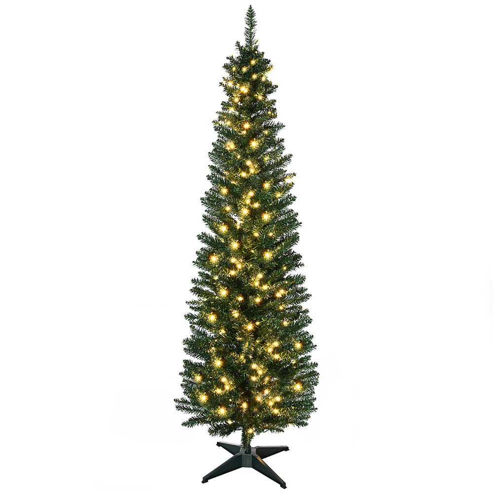 The Holiday Aisle® Pre-Lit Slim Noble Fir Artificial Christmas Tree ...