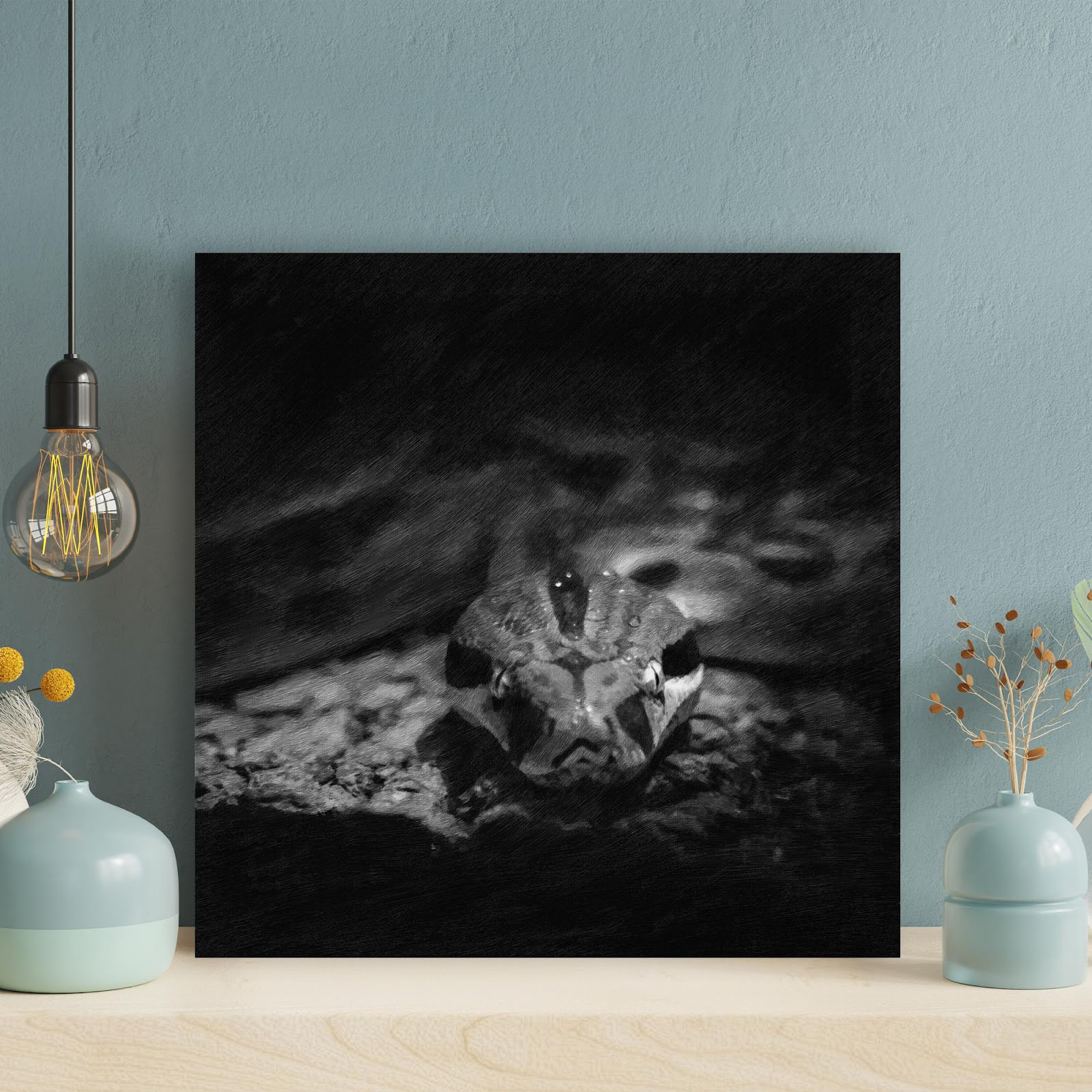 Latitude Run® " A Grayscale Photo Of A Venomous Snake " Painting Print ...