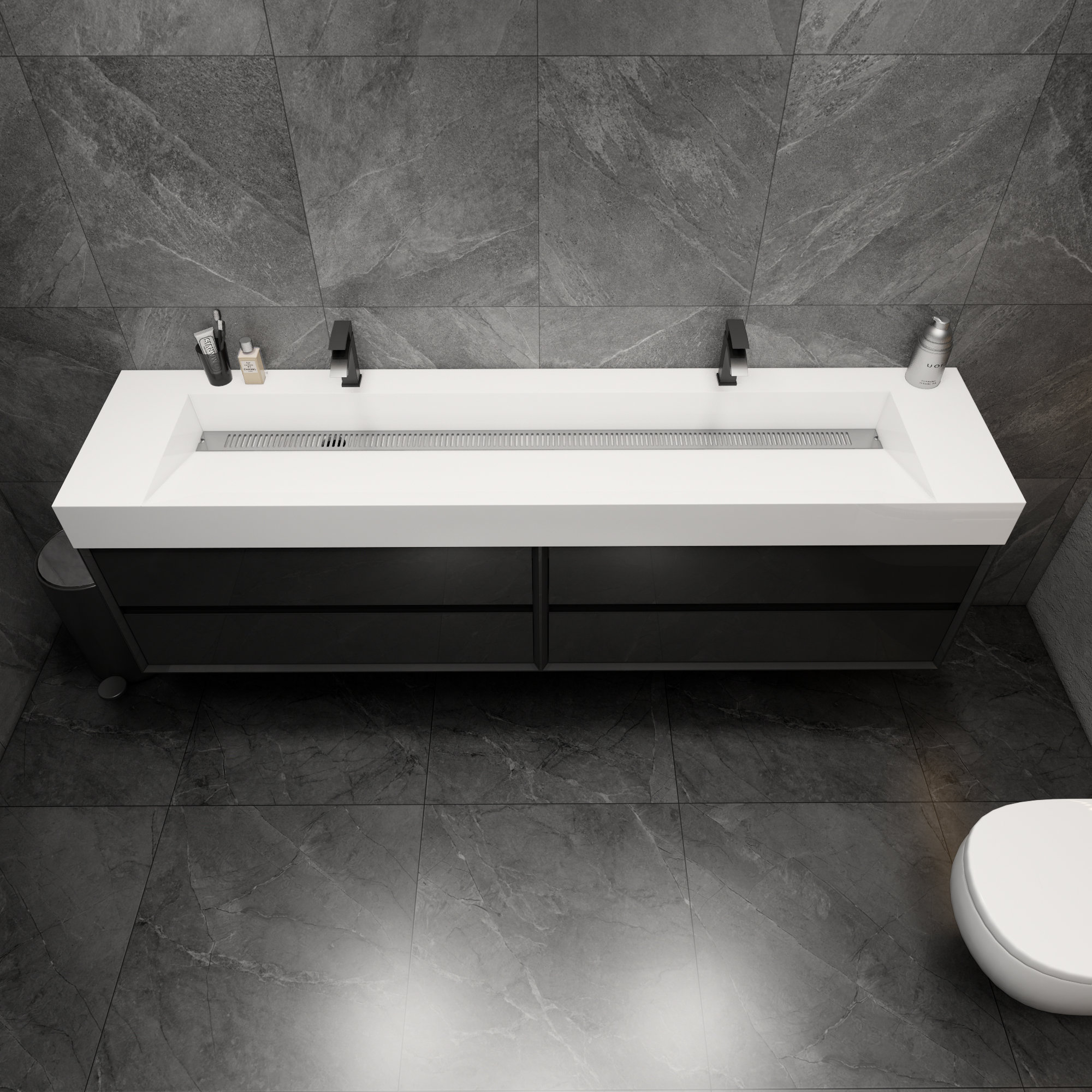 Better Vanity Albizu 84" Wall-Mounted Double Bathroom Vanity - Wayfair ...