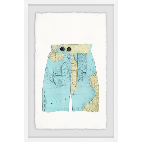 Highland Dunes Map Shorts Framed On Paper Print | Wayfair