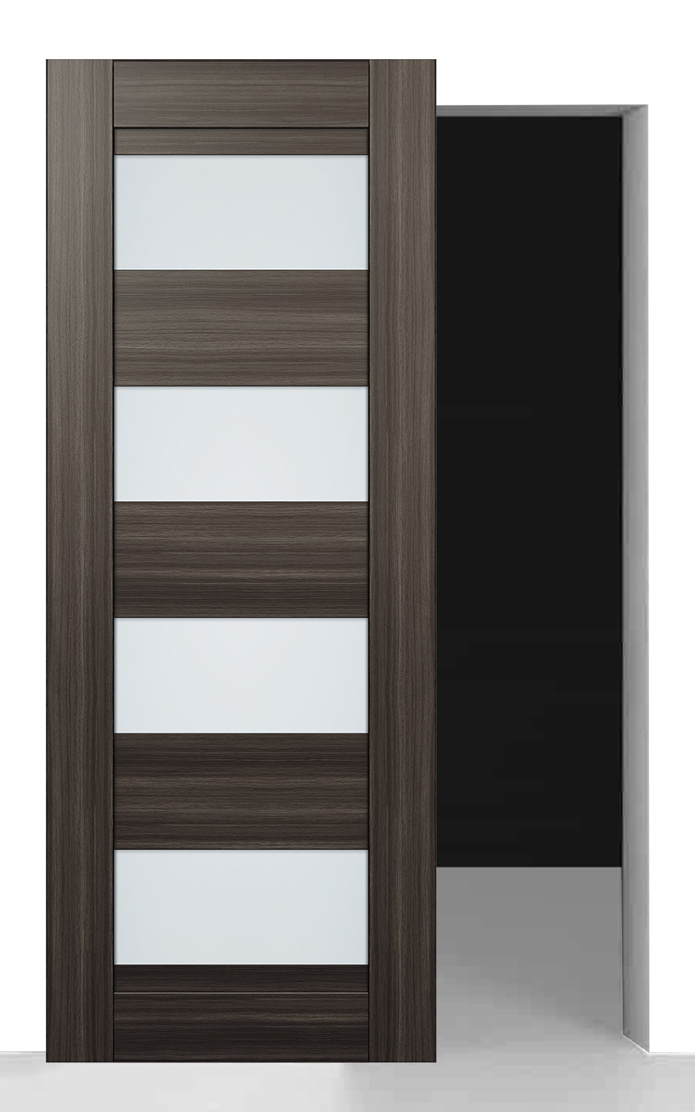 Belldinni Della Panelled Manufactured Wood And Frosted Glass Solid Core ...