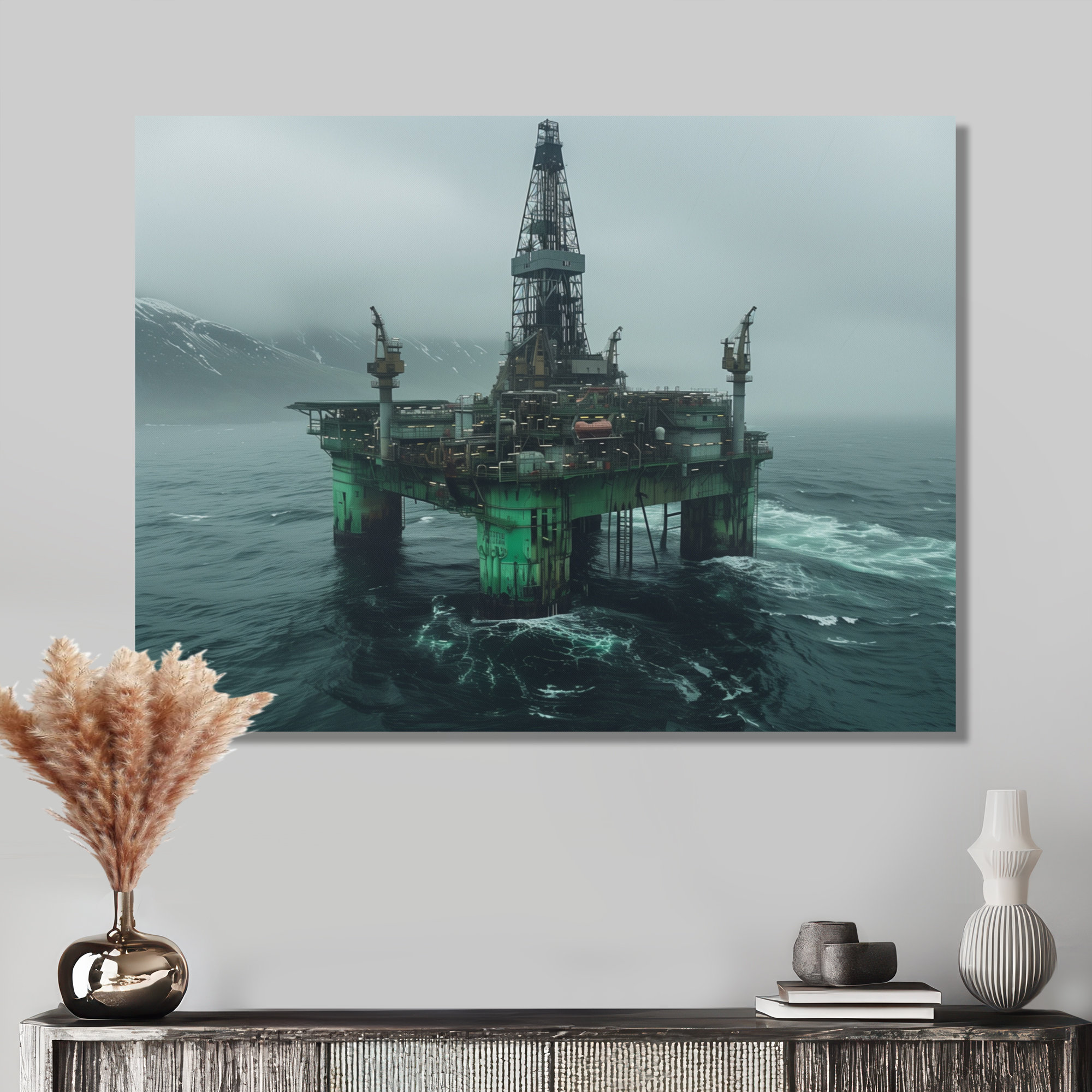 Williston Forge Grey Green Winter Drilling Dynamics Oil Rig I - Oil ...