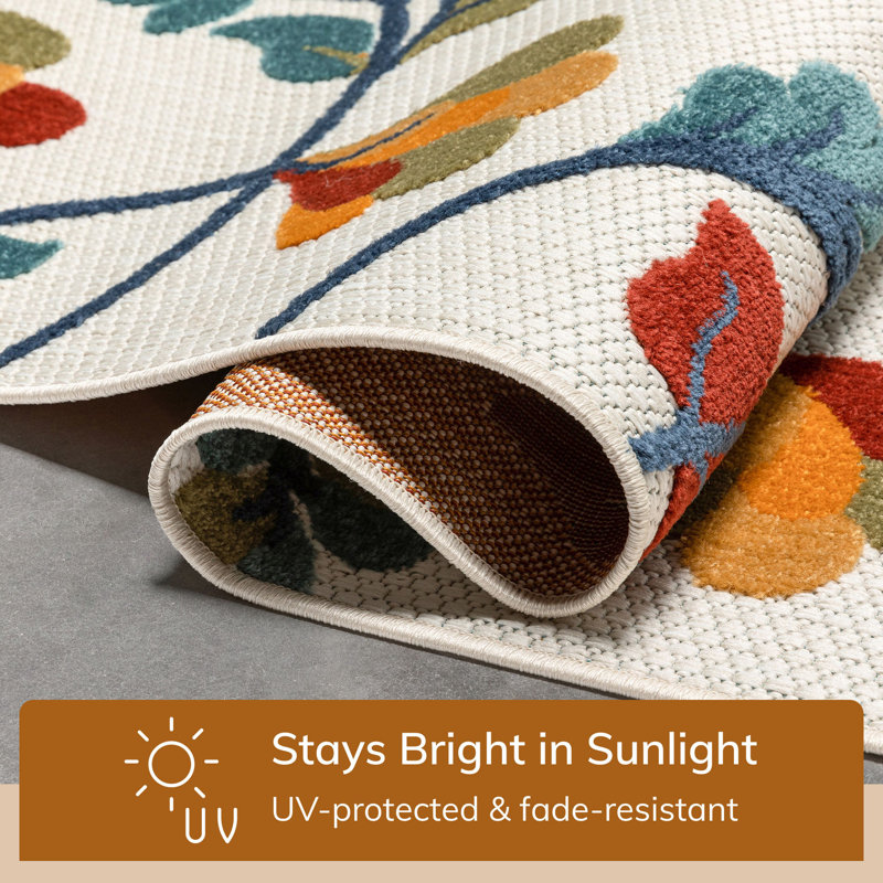 Well Woven Dorado Neveh Floral Beige/Brown Indoor/Outdoor Hi-Lo Area ...