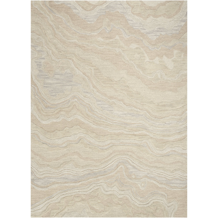 Wrought Studio Ilijan Abstract Area Rug in Beige & Reviews | Wayfair