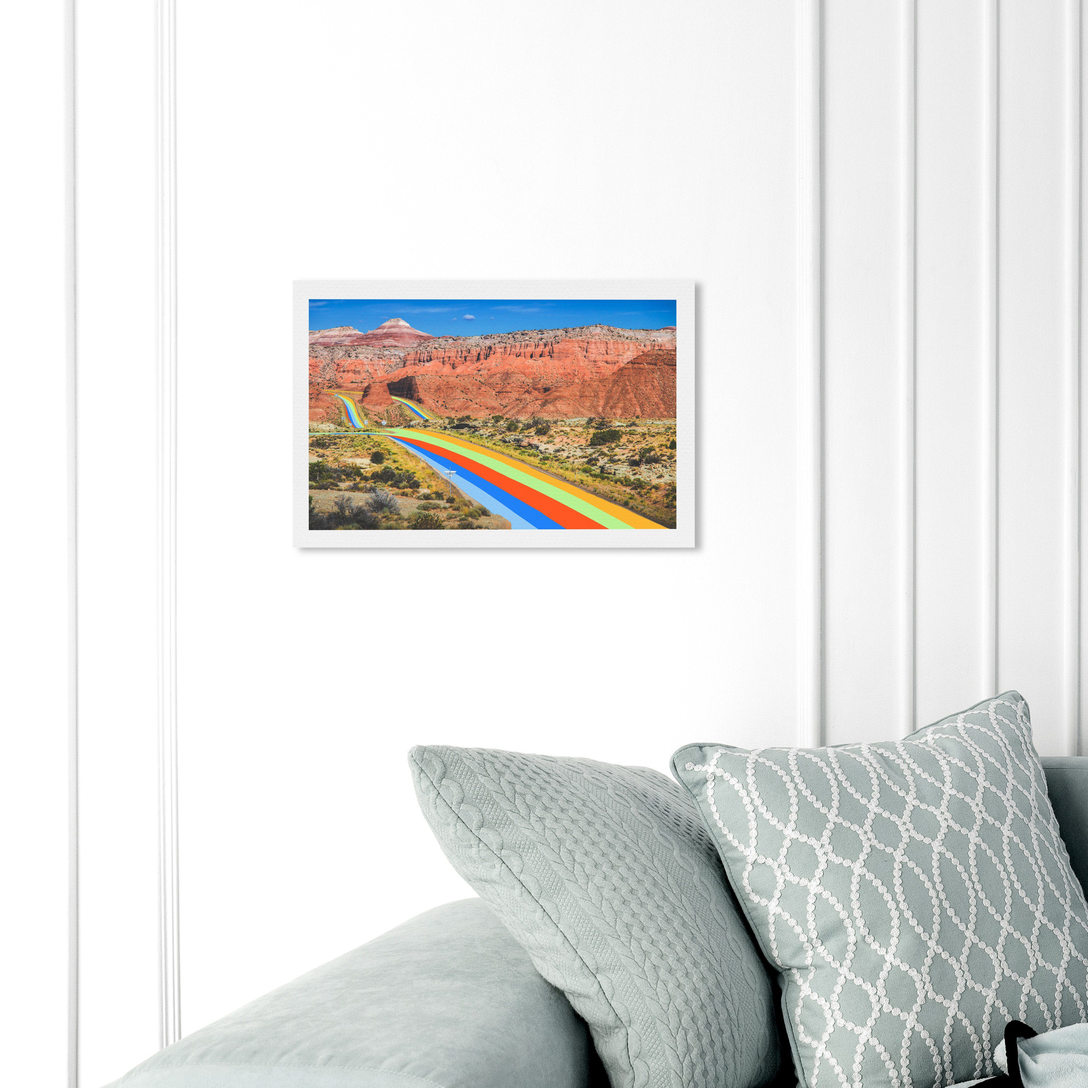 Art Remedy Nature And Landscape Canyon Retro Road Desert Rocks ...