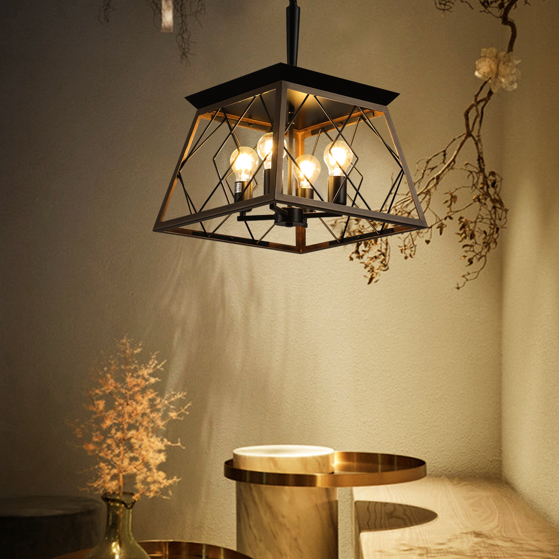 August Grove® 4- Vintage Antique Fixture, For Kitchen Dining Living ...