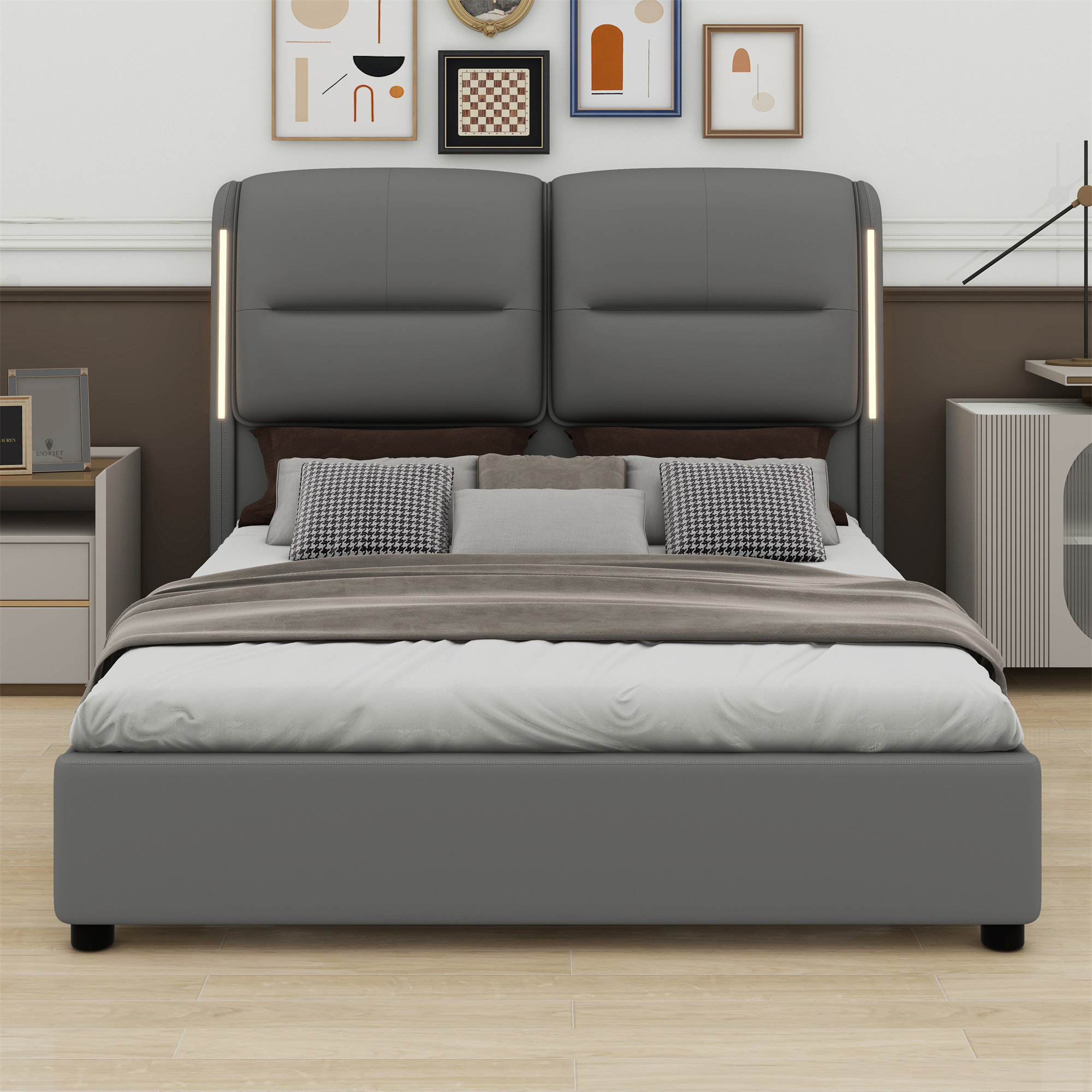Latitude Run® Upholstered Hydraulic Platform Bed With Lift Up Storage ...