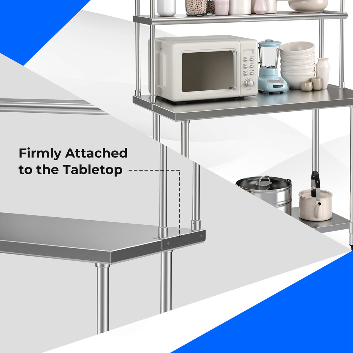 Costway 30'' W x 48'' L Stainless Steel Work Table | Wayfair