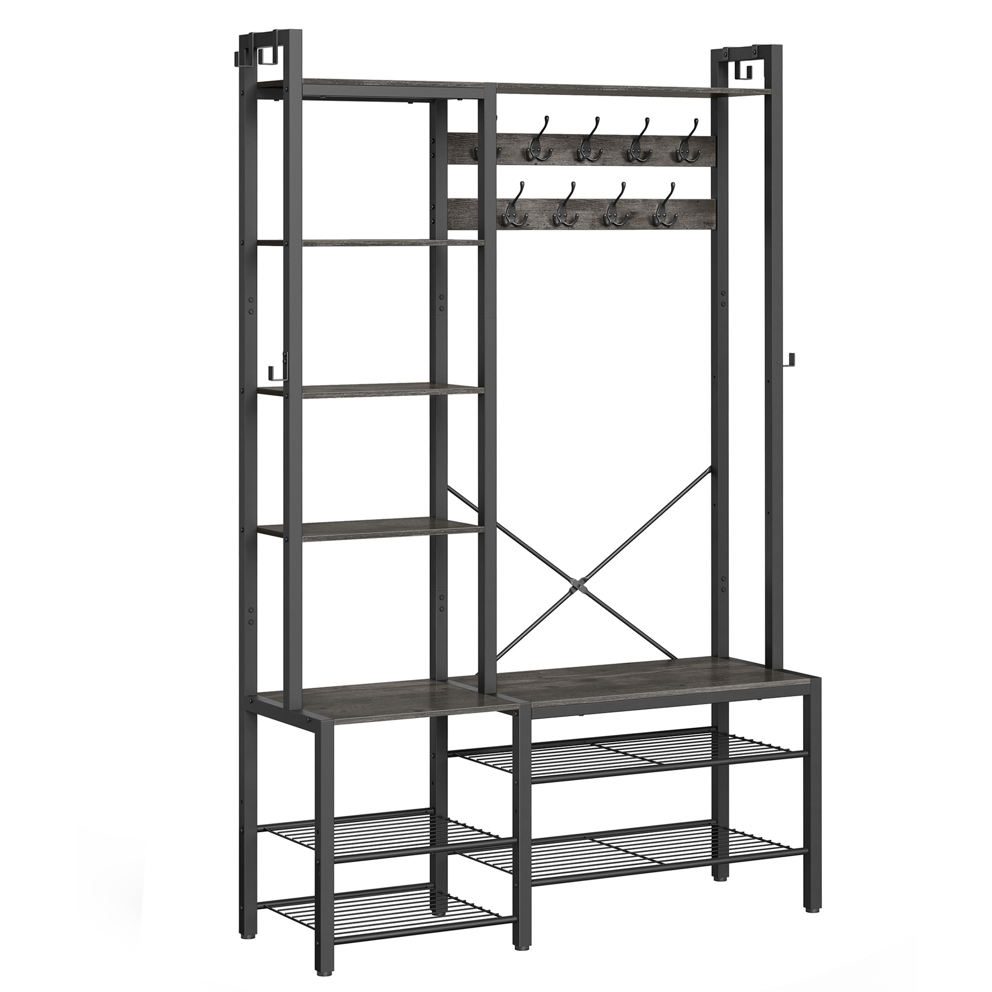 17 Stories Hall Tree 47.2" With Bench And Shoe Storage | Wayfair