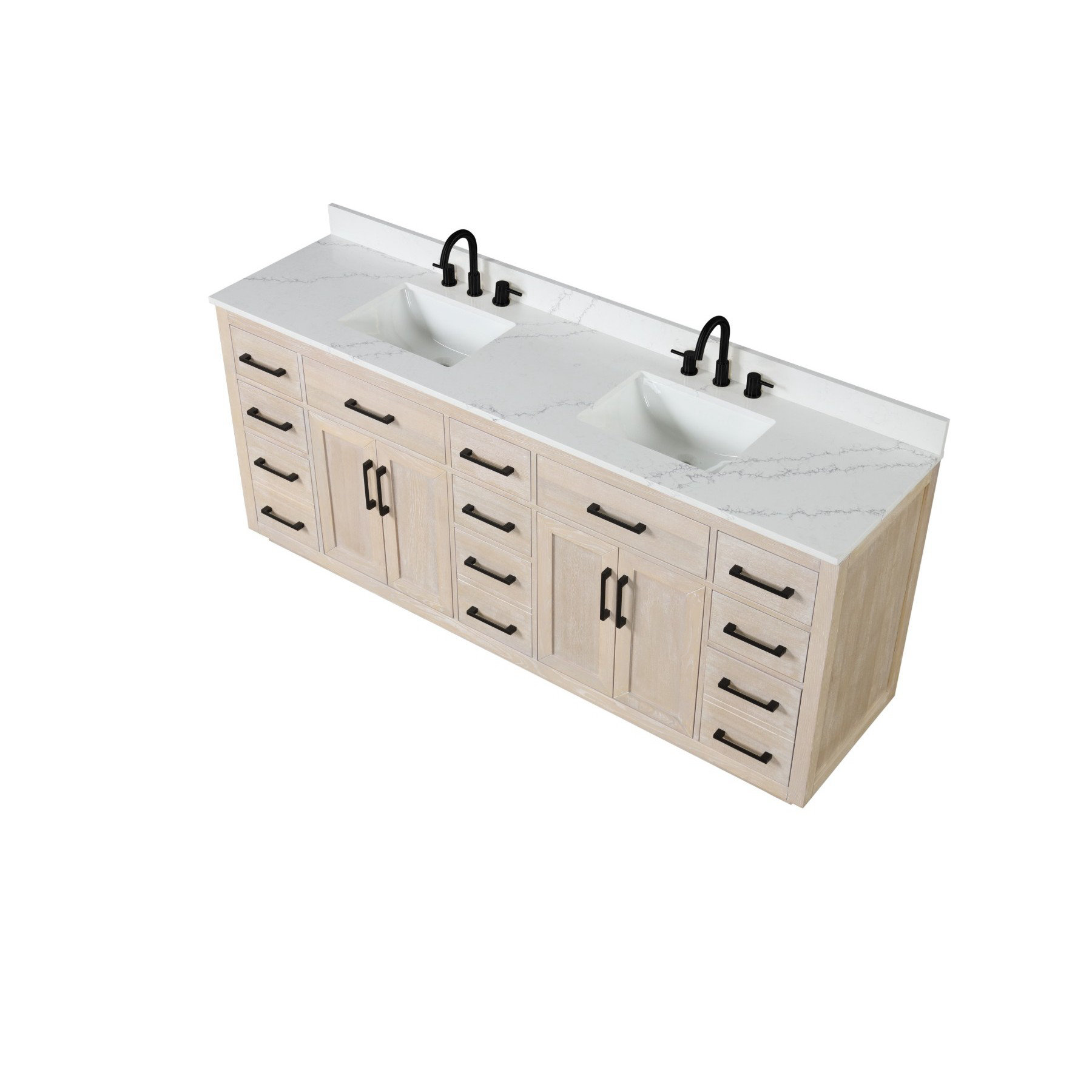 CRS APPLIANCES, 84" Bathroom Vanity with Double Sink, Modern Bathroom ...
