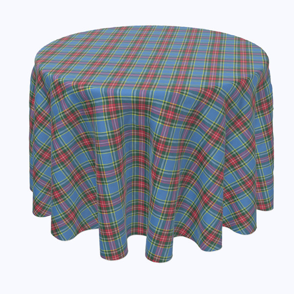 Gracie Oaks Hamaad Round Plaid Polyester Tablecloth | Wayfair