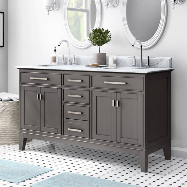 Lark Manor Herrell 42.0'' Single Bathroom Vanity with Carrara Marble ...