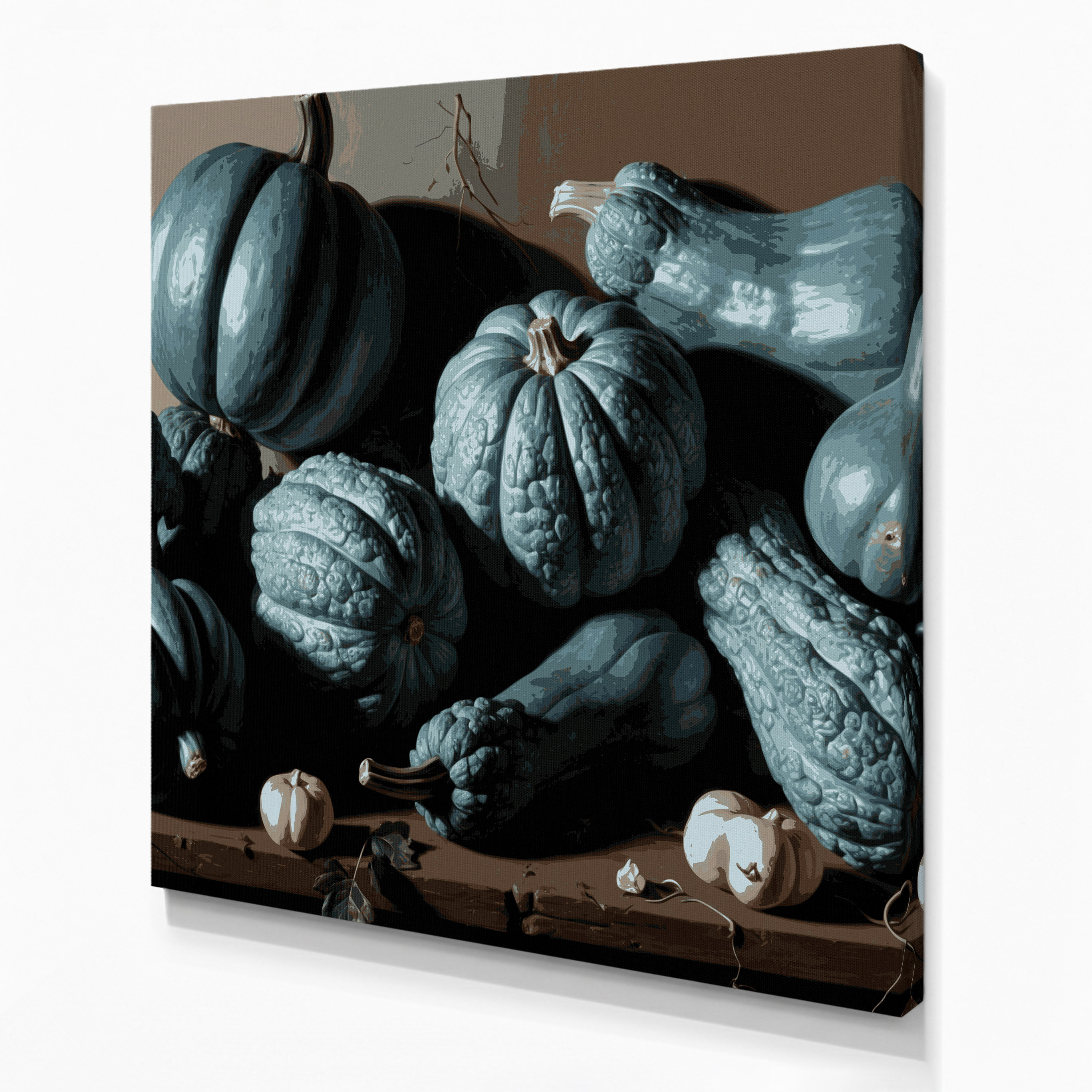Red Barrel Studio® Vegetables Hubbard Squash Gray Canvas Wall Art | Wayfair