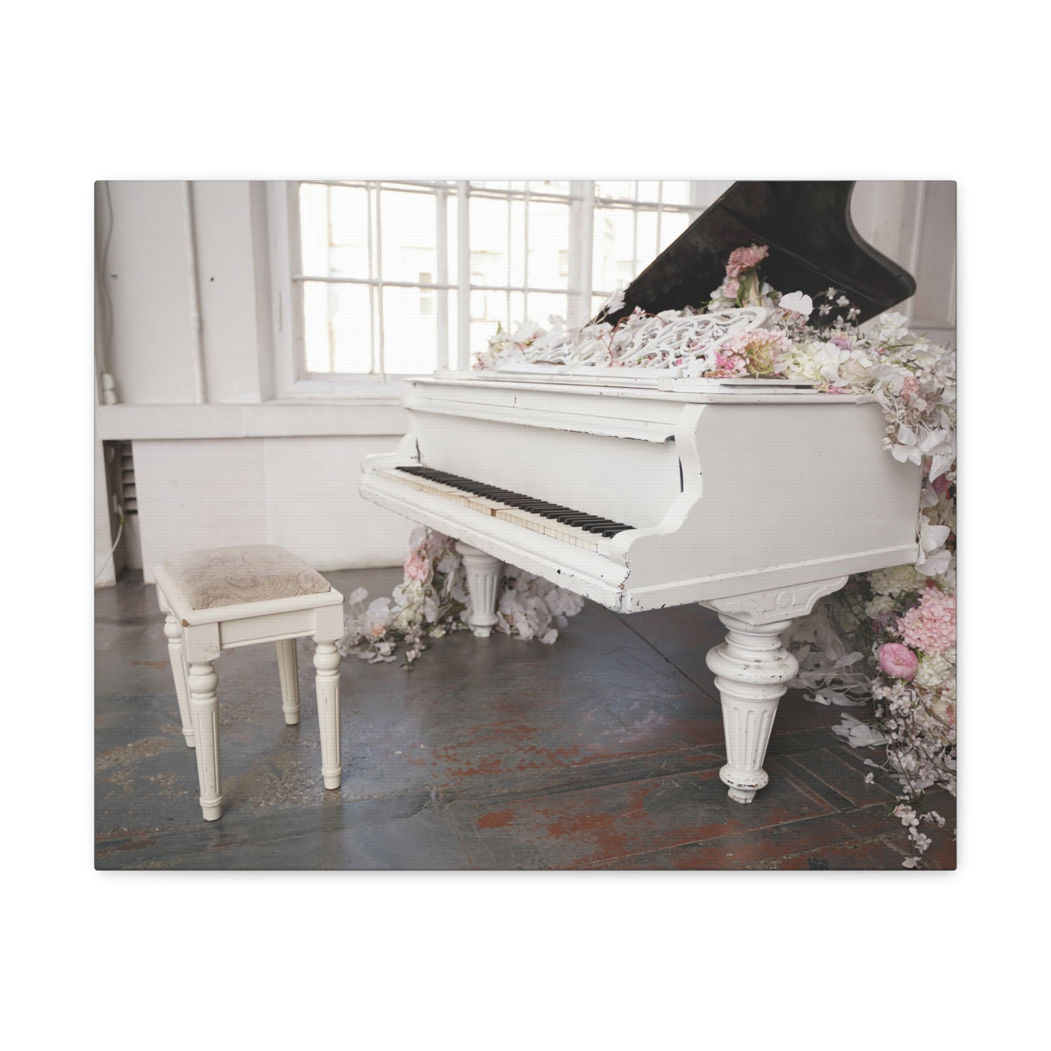 Charlton Home® Piano with Flowers Music Lover's Delight Piano Keyboard ...