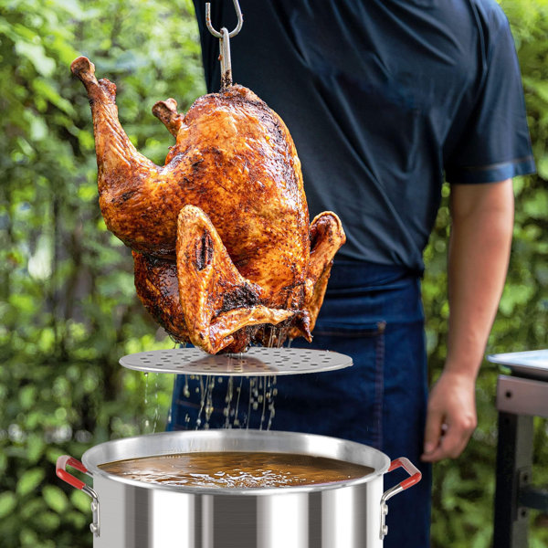 IVY&LANE Premium Aluminum 30QT Turkey Fryer & 10QT Fish Fryer Kit with ...