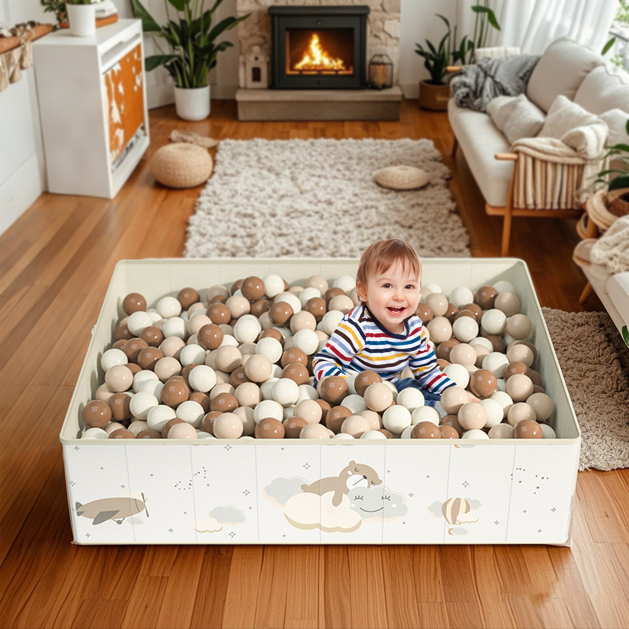 hoopyosms Foldable And Portable Square Ball Pit For Kids, Ball Pool For ...