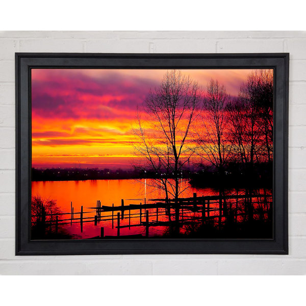 House of Hampton Red Lake Calm Framed Print Wall Art | Wayfair.co.uk