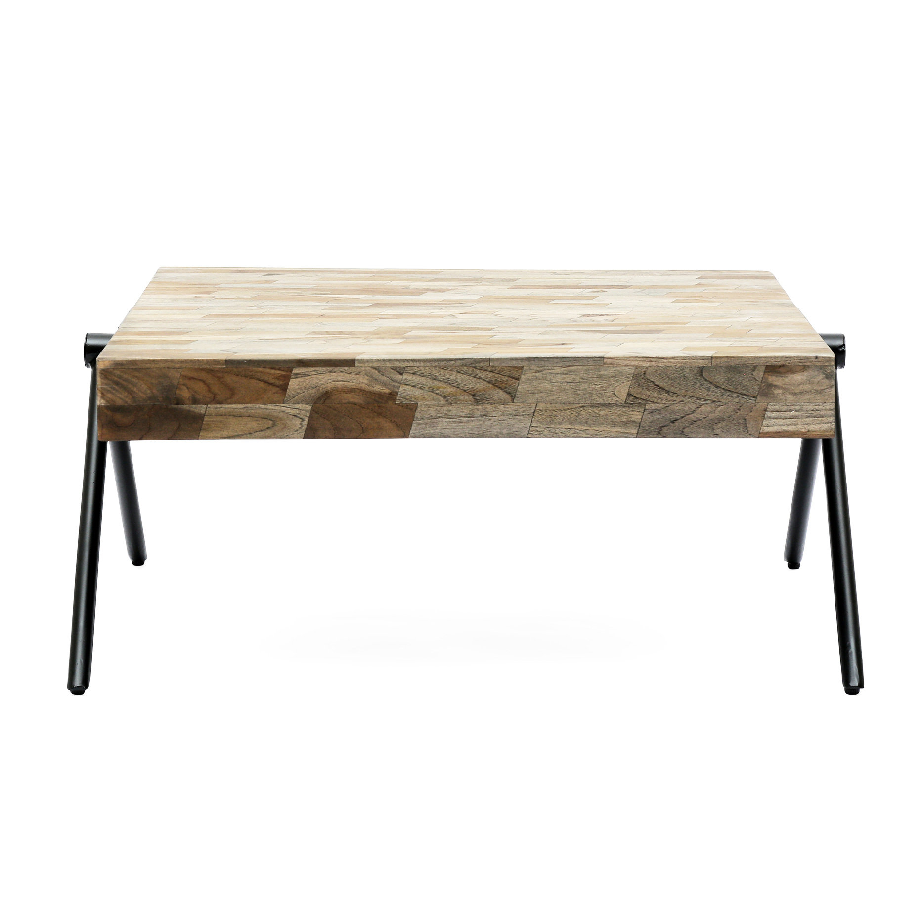 Latitude Run® Grey Mango Wood Coffee Table - Chic Industrial Design ...