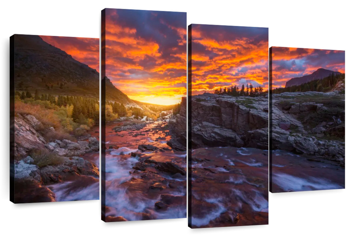 Millwood Pines Alvord Fiery Sunset Over River Rapids | Wayfair