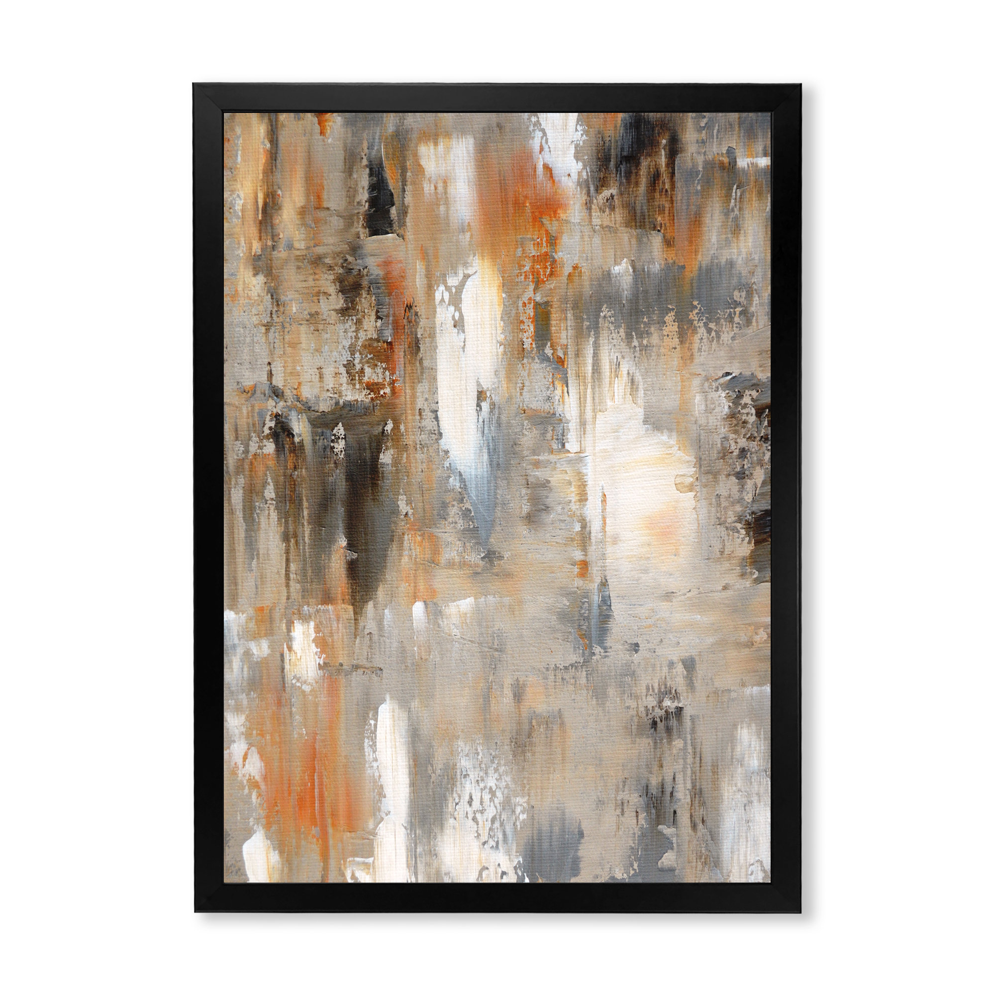 17 Stories Brown Meets Gray Abstract Art - Modern & Contemporary Canvas ...