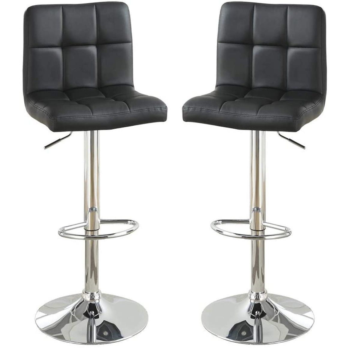 One Allium Way® Faux Leather Bar Stool Counter Height Chairs Set Of 2 ...