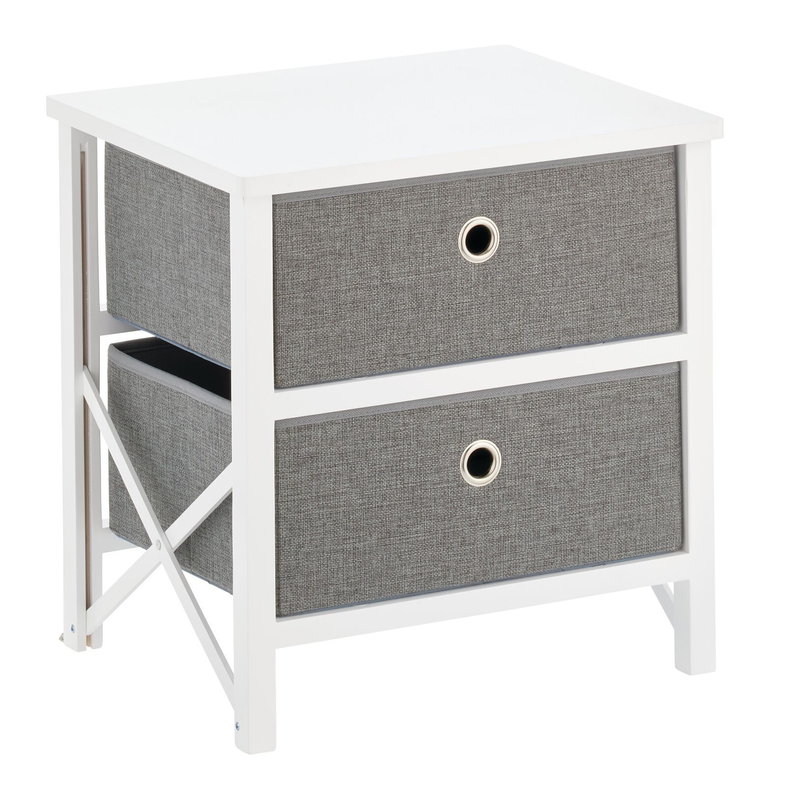 mDesign Multi Drawer Foldable Fabric and Wood Dresser Storage Unit ...