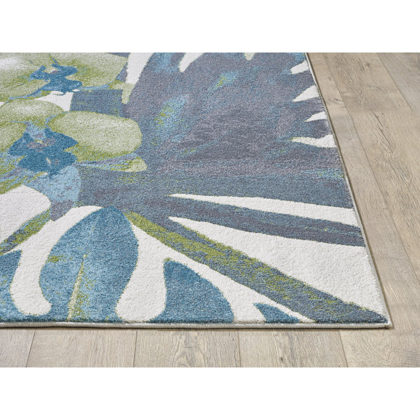 Bayou Breeze Alessa Performance Green Rug | Wayfair