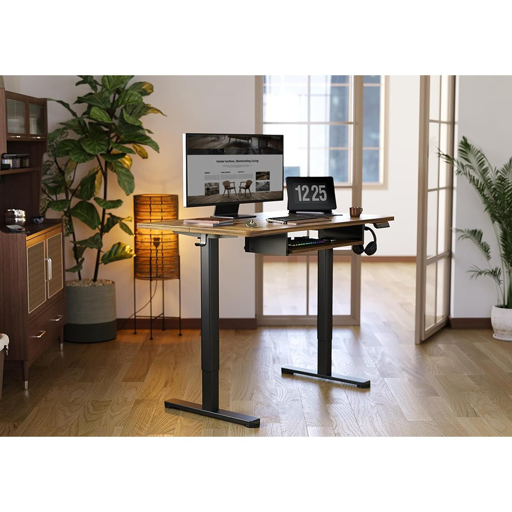 17 Stories Standing Desk With Keyboard Tray, 48 Inch Height Adjustable ...