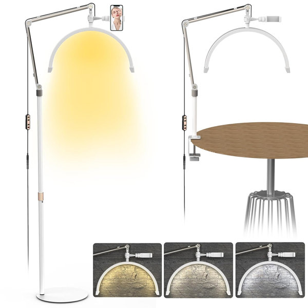 Lark Manor™ 76" LED Half Moon Lash Light Floor Lamp for Eyelash ...