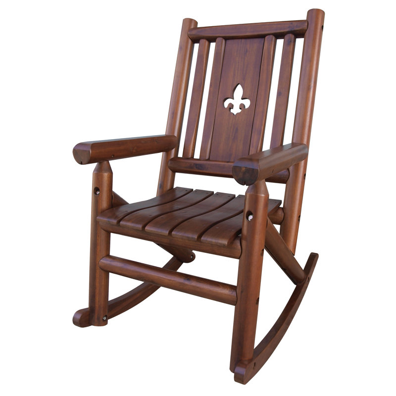 Millwood Pines Albrecht Fleur de Lis Porch Rocking Chair & Reviews ...