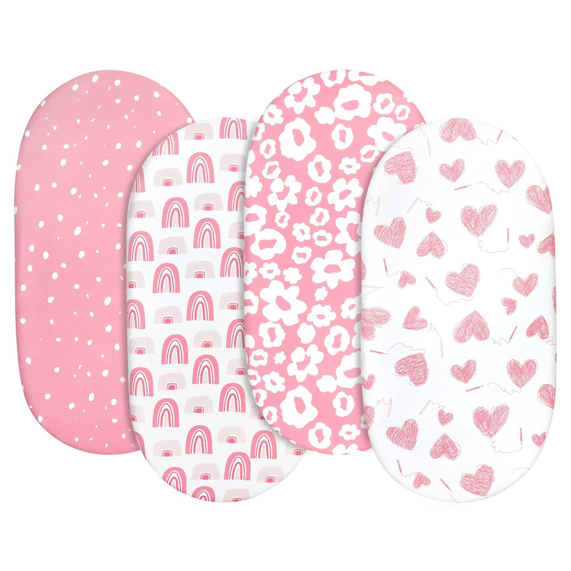 Dakota Fields Bassinet Sheets 4 Pack, Breathable Cozy Fitted Mattress ...