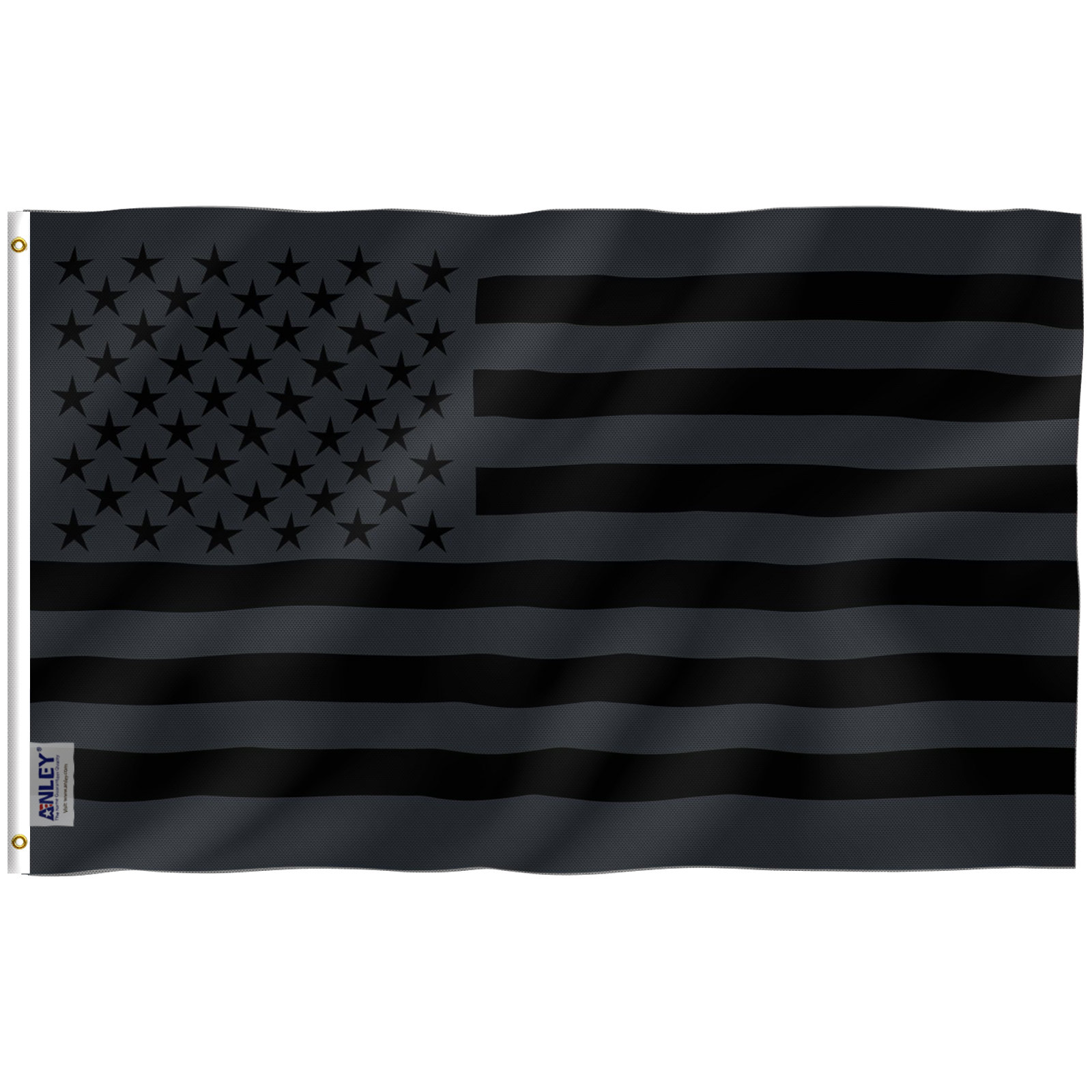 ANLEY Alward All Black American Flag Polyester 36 x 60 in. House Flag ...