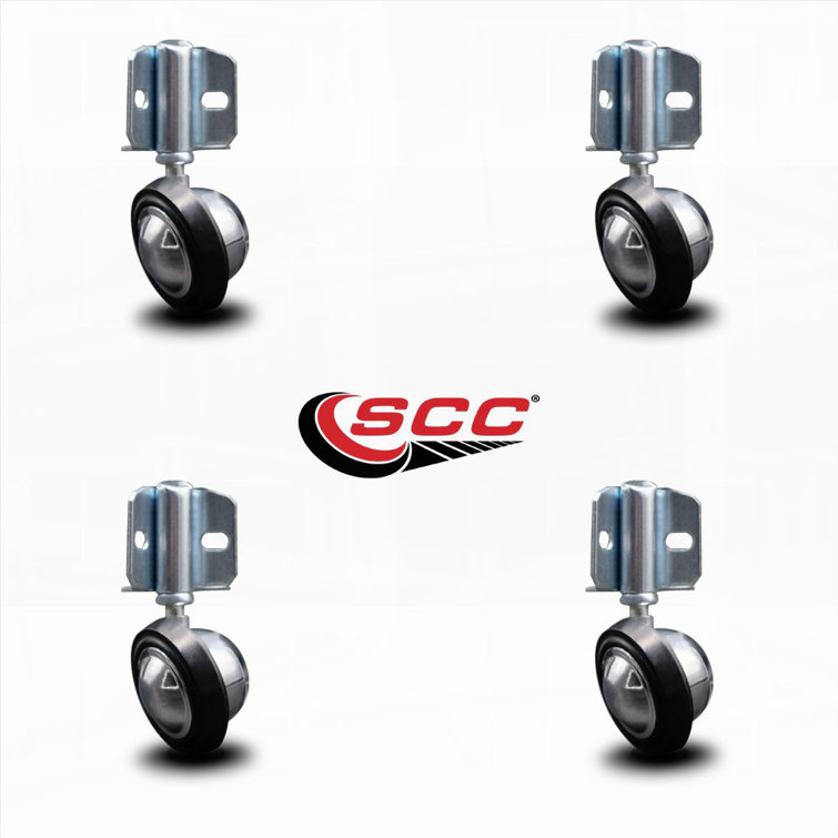 Service Caster 2.25 Inch Bright Chrome Soft Tread Ball Caster – Corner ...