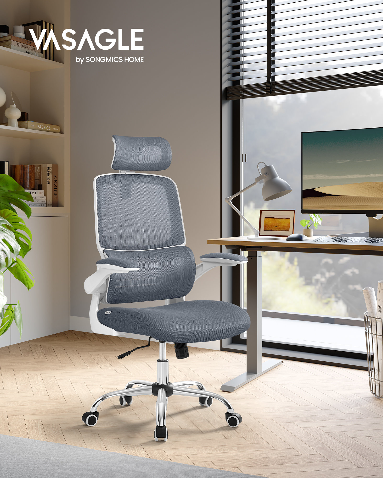 VASAGLE Office Chair, High Back Desk Chair, Mesh Computer Chair, Lumbar ...