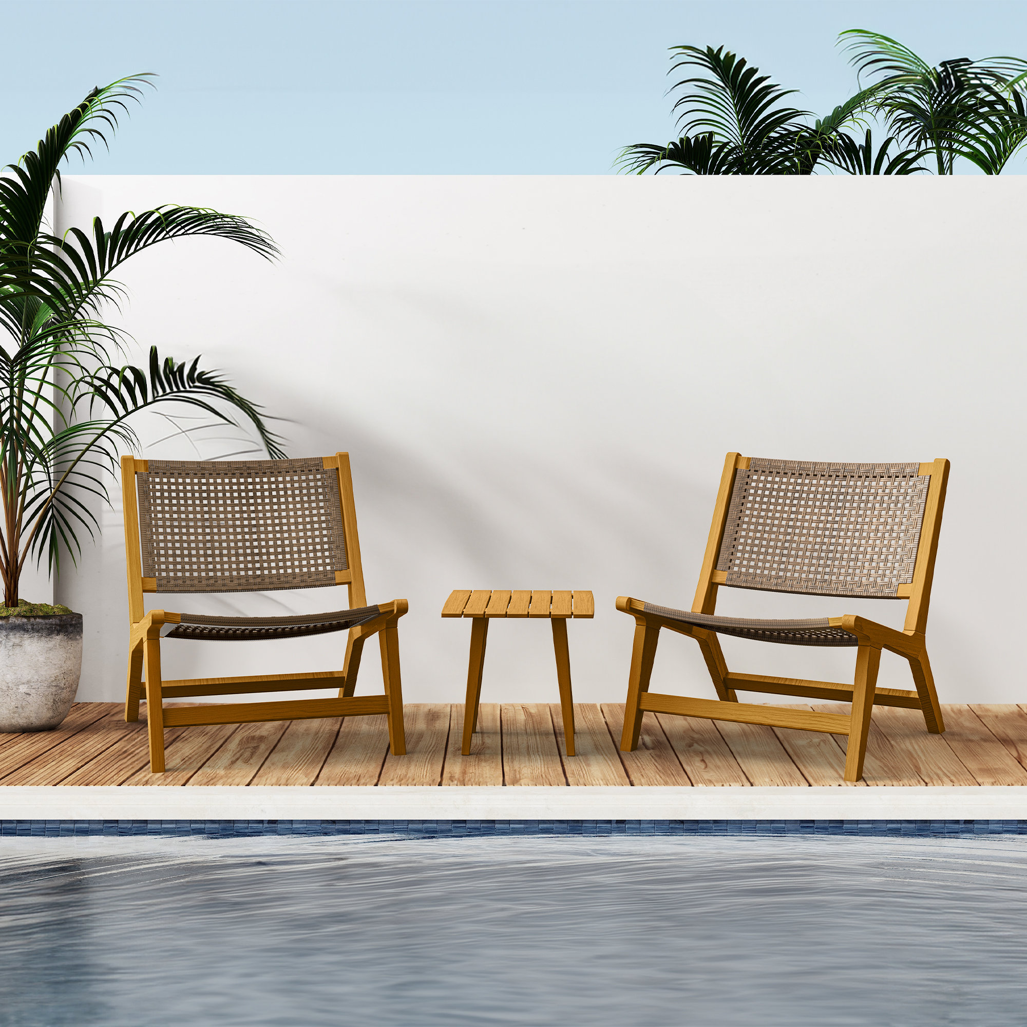 George Oliver Acacia Outdoor Lounge Chair (set Of 2) | Wayfair