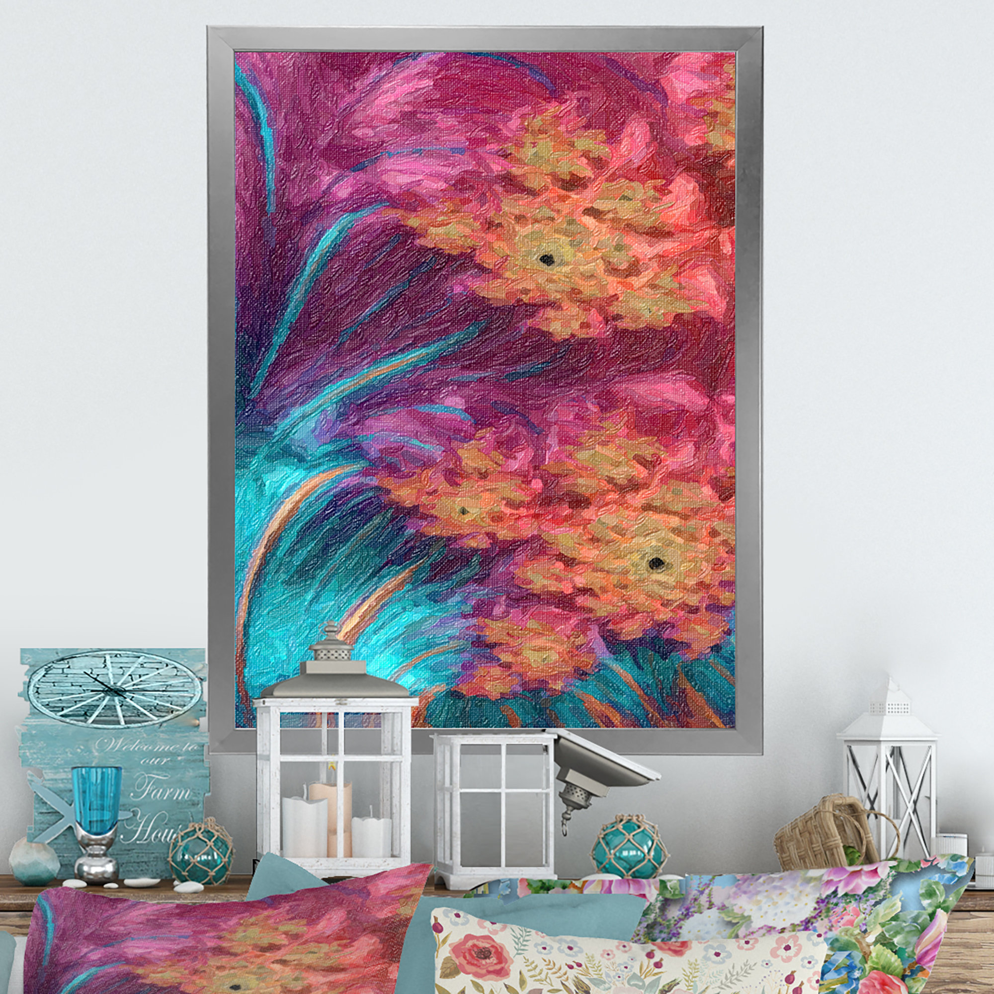 Wrought Studio Purple Stroke Of Flowers - Traditional Canvas Wall Decor ...