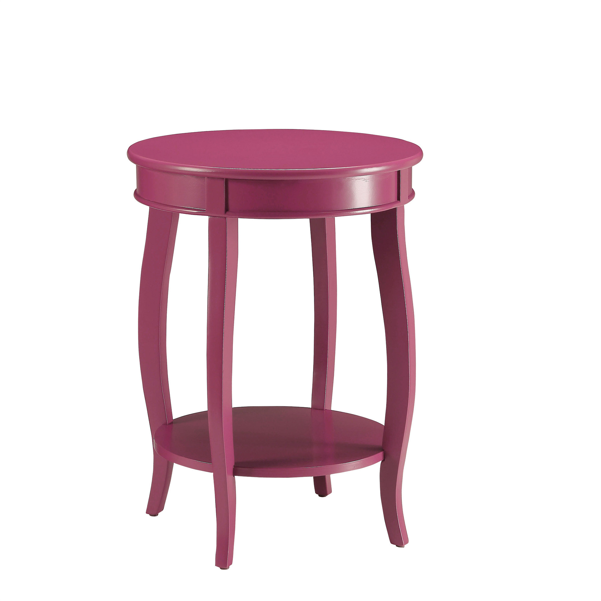 Winston Porter Purple Accent Table With Bottom Shelf | Wayfair