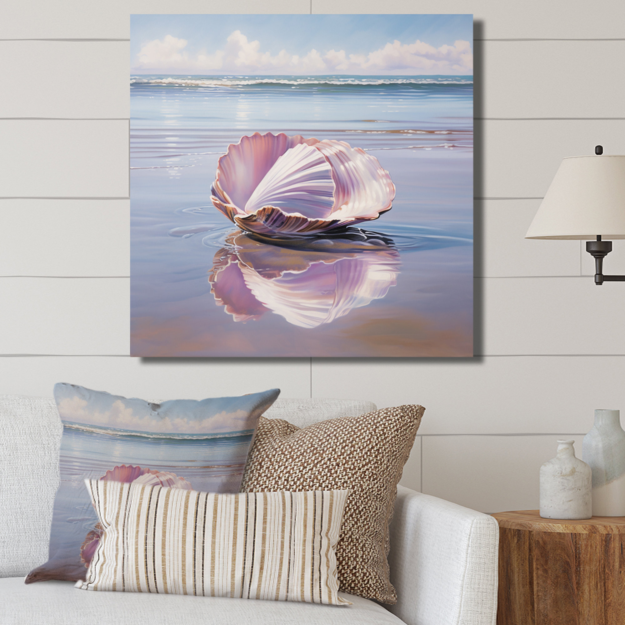 Dovecove Beige Clam Seaside Reflections - Print | Wayfair