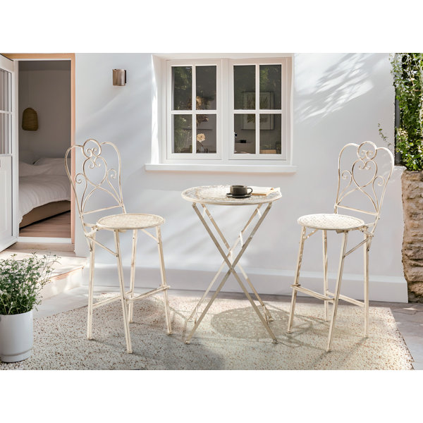 Lily Manor Trieste Lily Manor Bar Set with Iron Frame and Metal Outer ...