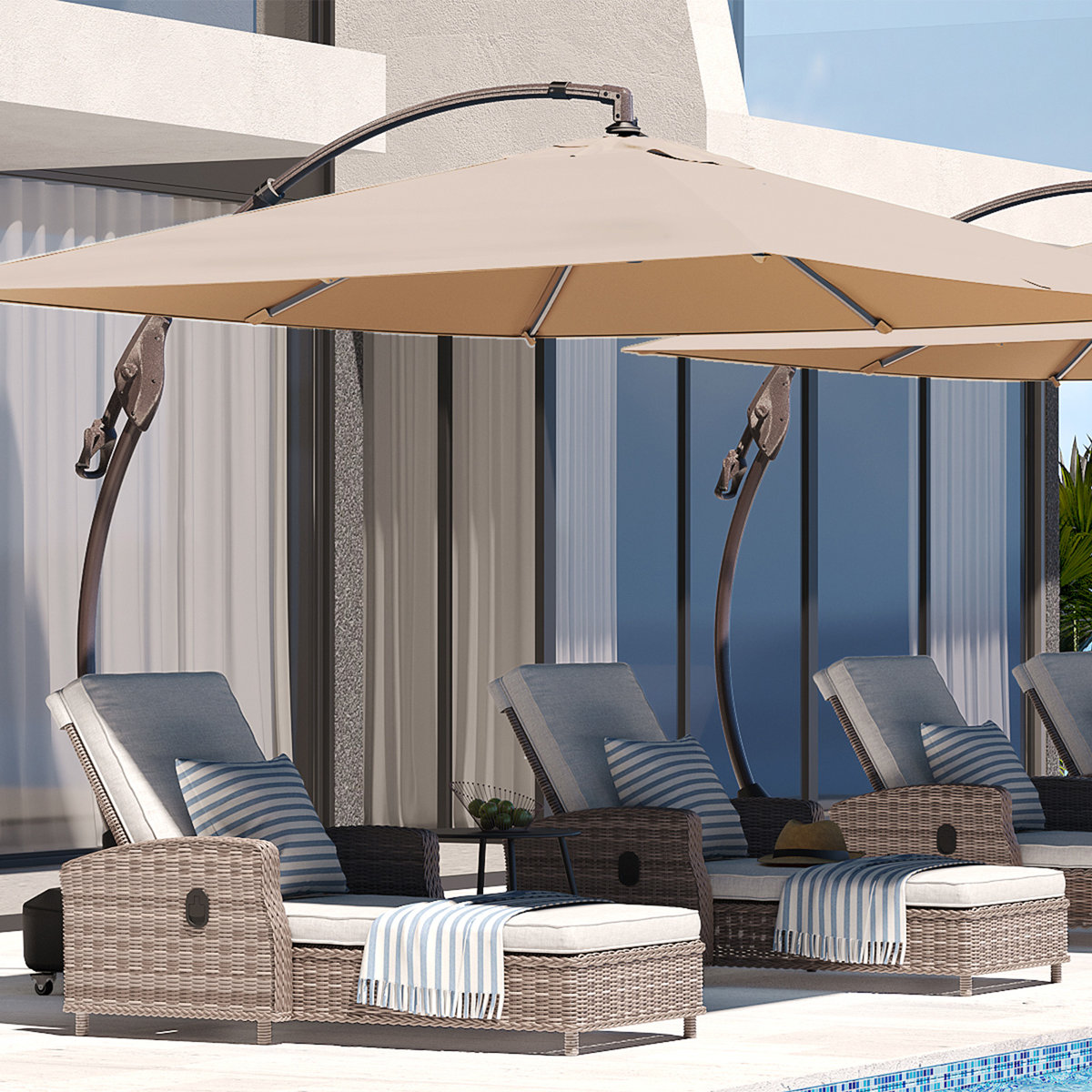 Freeport Park® Kappel 10 x 13 Ft Rectangular Tilt Adjustable Curved ...